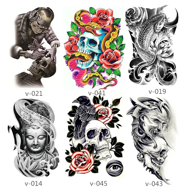 Stock-Clear-6pcs-lot-Man-Temporary-Tattoo-Sticker-Shoulder-Body-Make-Up ...