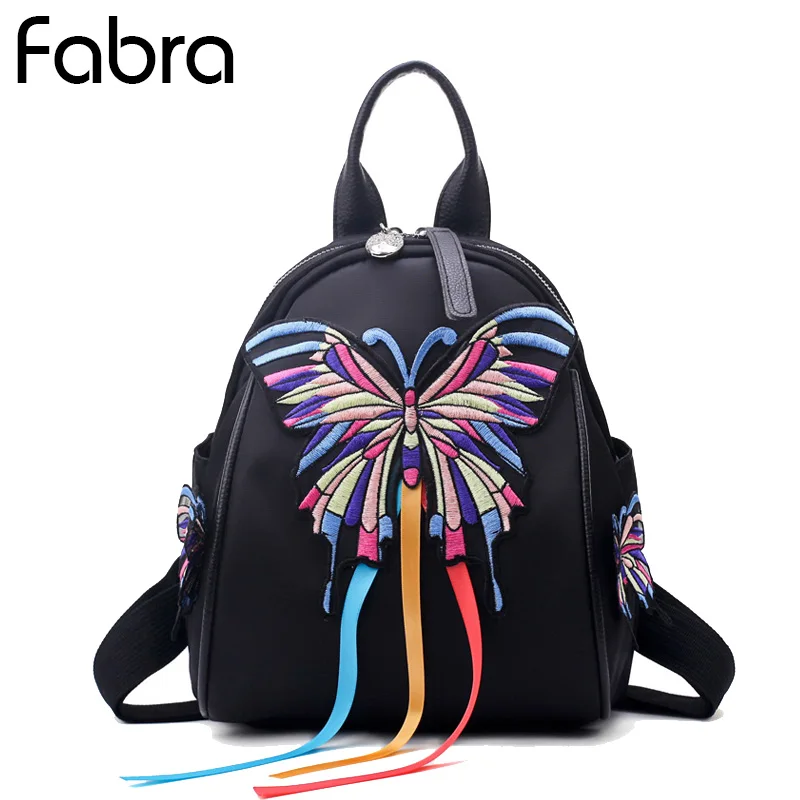 Fabra New Summer Small Backpacks Waterproof Nylon Women Back Bags Black ...