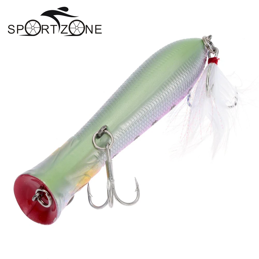 Quality Floating Popper Lure Fishing Bait 8cm/12g Topwater Big Mouth ...