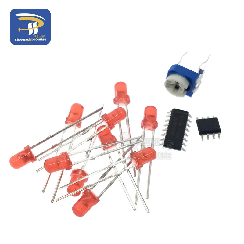 NE555 CD4017 Running LED Flow Light Electronic Production Suite Control ...