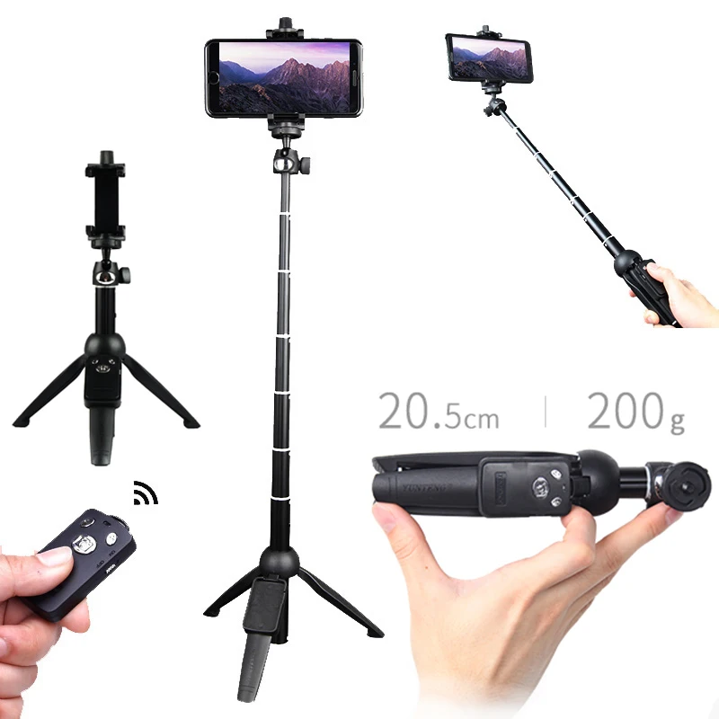 Yunteng Phone Clip Holder Wireless Bluetooth Remote Extendable Selfie