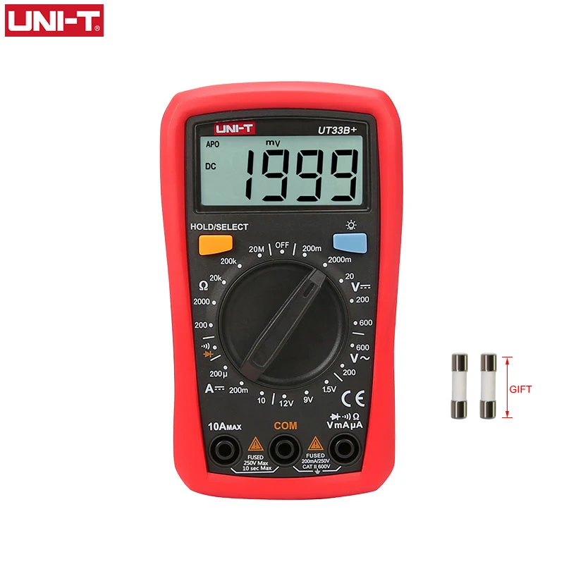 UNIT UT33B+ Mini Digital Multimeter AC DC Voltmeter Ammeter 2000 Counts ...