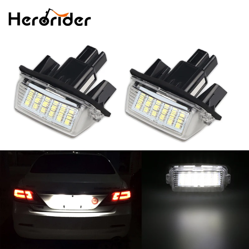 2Pcs-LED-Car-License-Plate-Lights-for-Toyota-12V-6000k-White-18LED ...