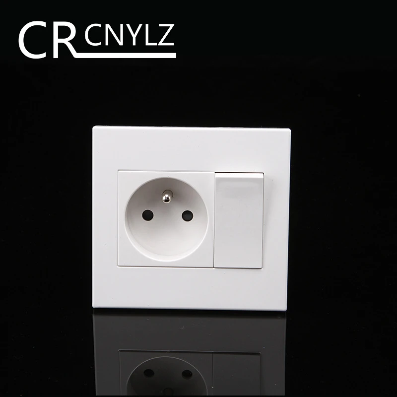 French Standard Household Power Plug Wall Socket With 1gang 1way Switch ...