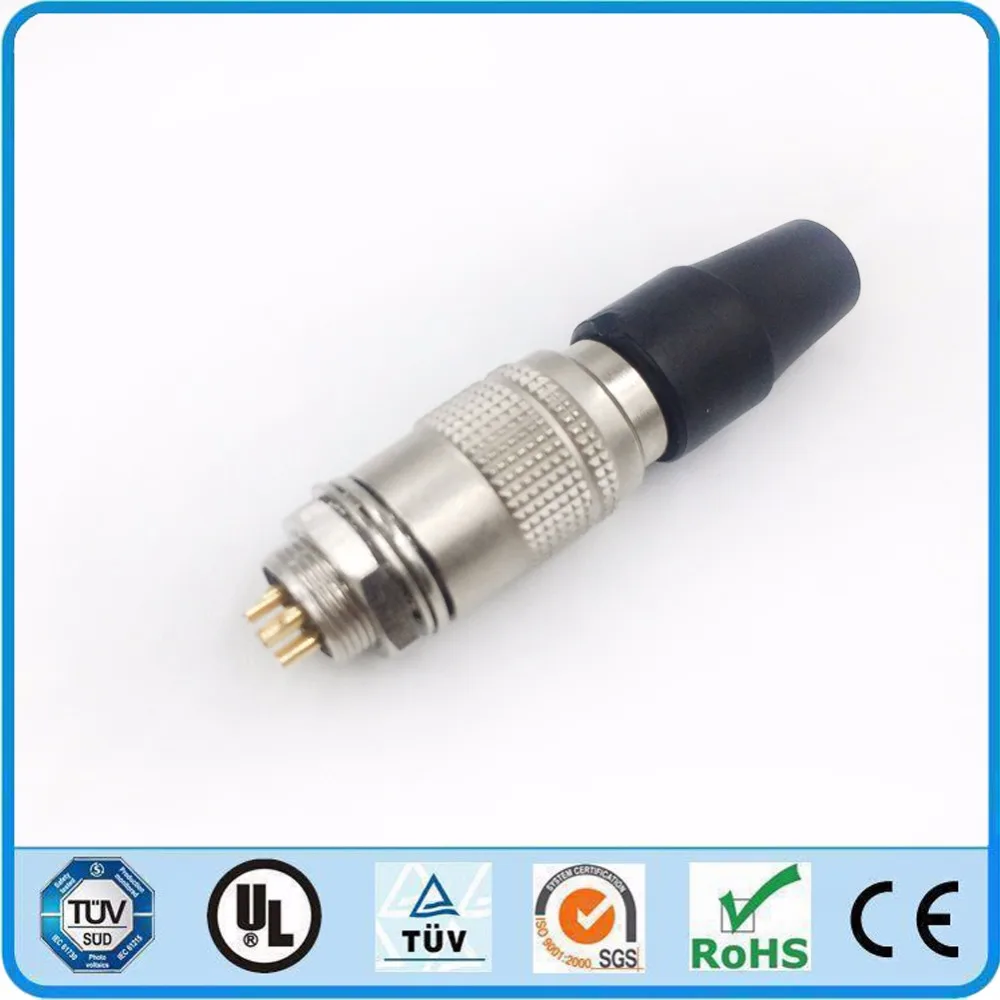 Hirose Metal Circular Connector 4 pin Male Plug HR 10A 7P 4P and HR 10A ...