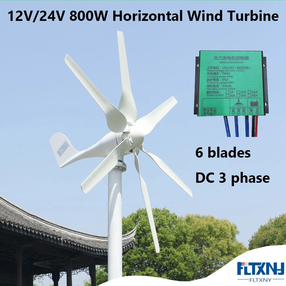 China Factory 800W 48V Wind turbine with 6 blades and free 48V MPPT ...