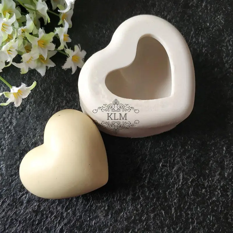 3D love silicone mold Heart shape chocolate silicone mold Soap mould ...