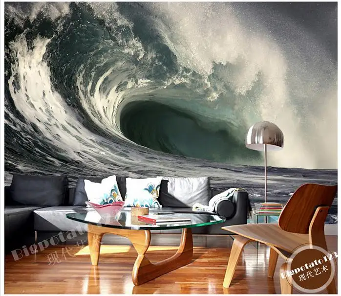 Custom 3d wallpaper 3d wall murals wallpaper Only beautiful waves wavy ...