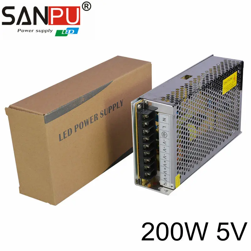 200W 5V LED Power Supply 40A LED Driver Power Adapter Switching 220V to ...