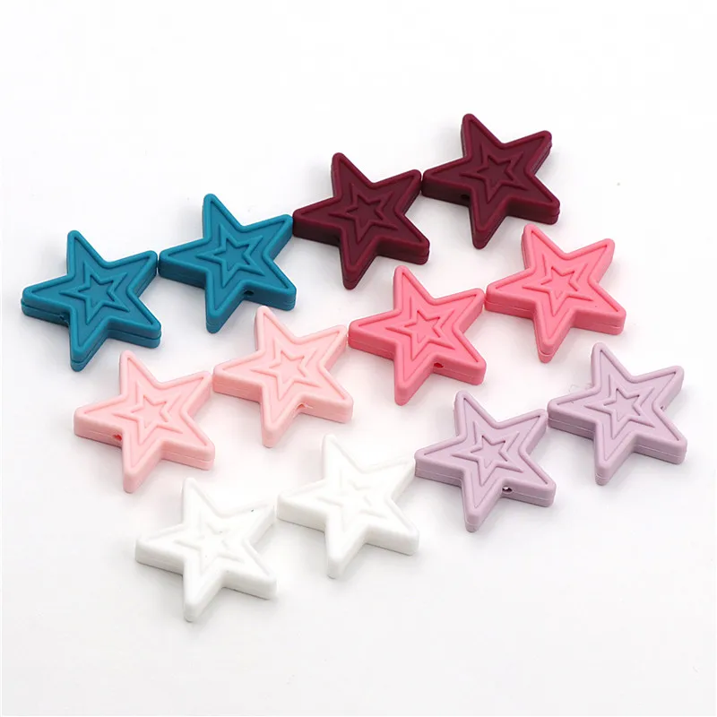 30pcs Silicone Star Beads BPA Free Baby Teething beads for Nursing ...