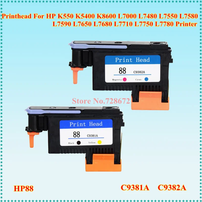 2pcs/set For Hp 88 C9381a C9382a Print Head For Hp88 K550 K5300 K5400 ...