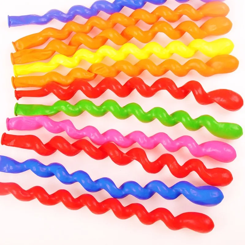 10pcs/lot Screw Twisted Latex Balloon Spiral Long Balloons Wedding ...