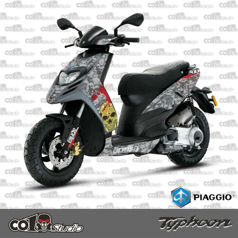 Piaggio Typhoon skull Background Scotter 3M Graphics Decals Stickers ...