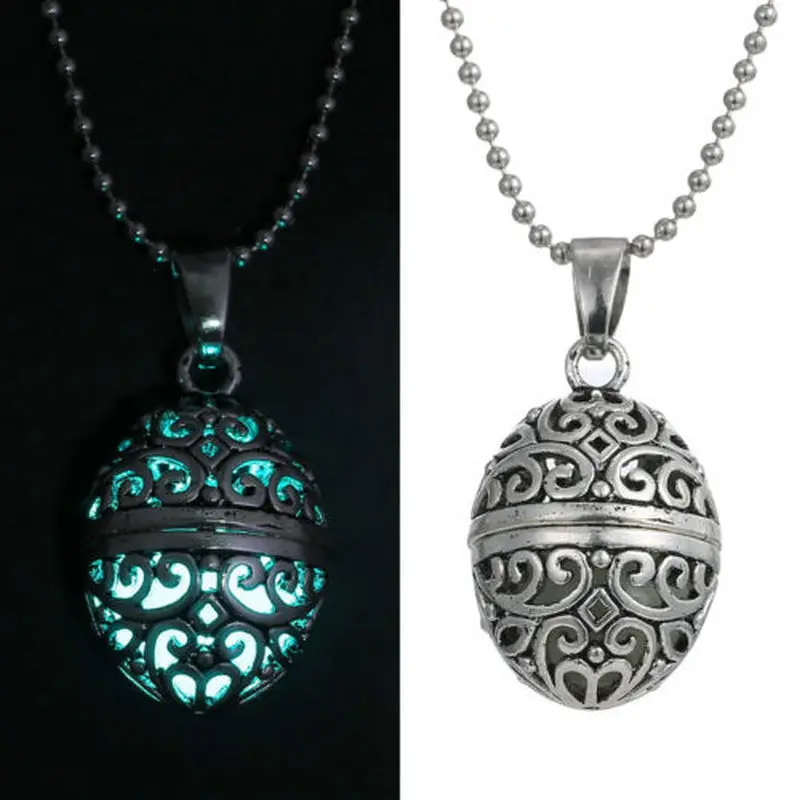 2016 New Magic Glow In The Dark Necklace Vintage Steampunk Hollow Ball ...
