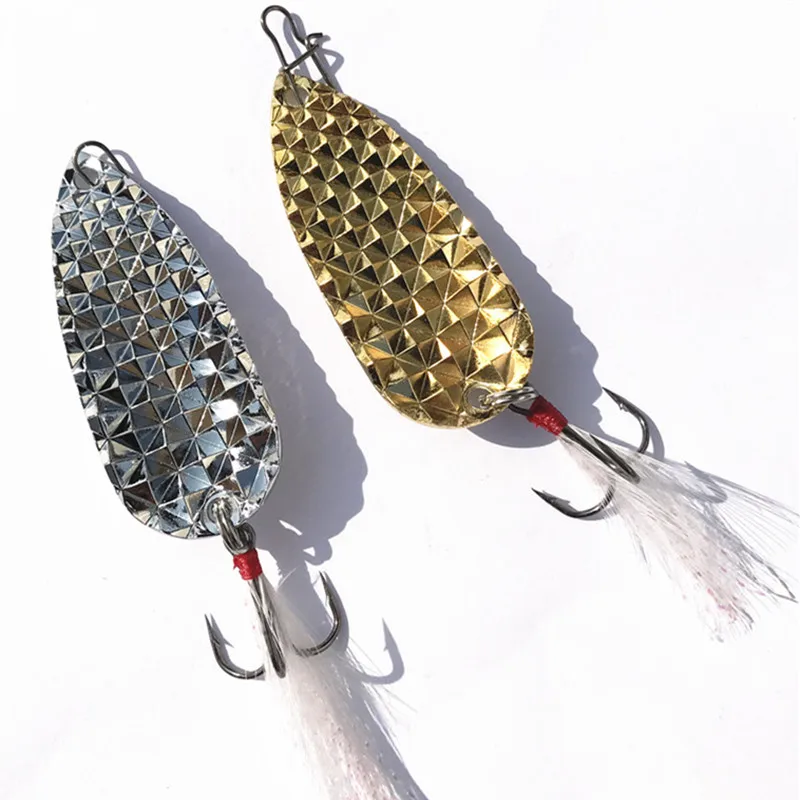 Cicada Shaped Fishing Lures 6g 10g 15g Metal Spoon Bait Feather Hooks ...