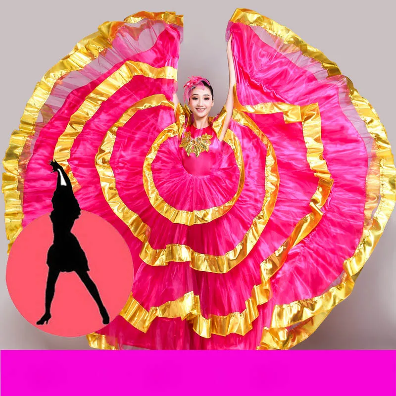 Spanish Flamenco Dance Dresses Ladies Stage Show Wear Female Dancer ...