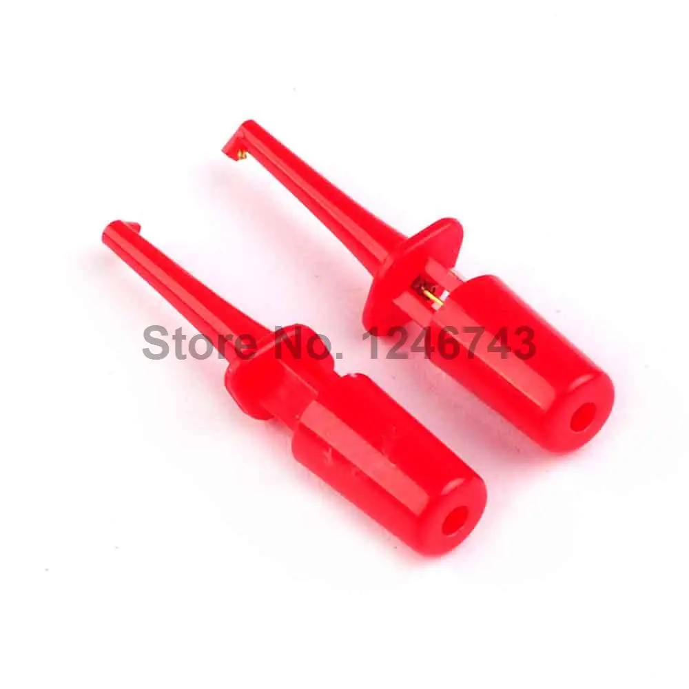 100pcs 1 7 Test Hook Probe Spring Clip For Pcb Smd Ic Red In