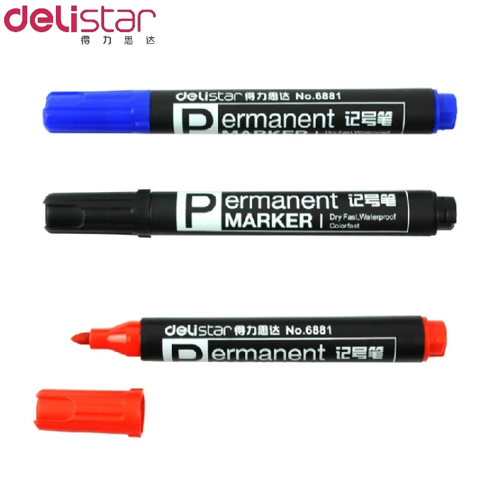 DELI 6881 Marker Pen Oily Logistics Waterproof Marker Pen 20PCS ...