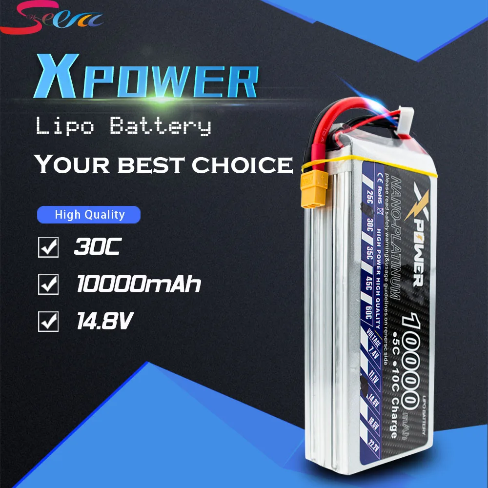 14.8V 4s Lipo battery 10000mAh 30C max 35C Xpower lithium batteries ...