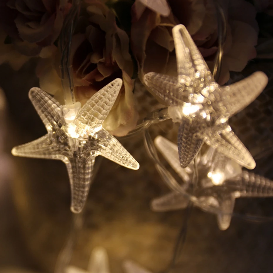 YINGTOUMAN 2pcs/lot 1.8M 10LED Starfish Type Battery Powered Christmas ...
