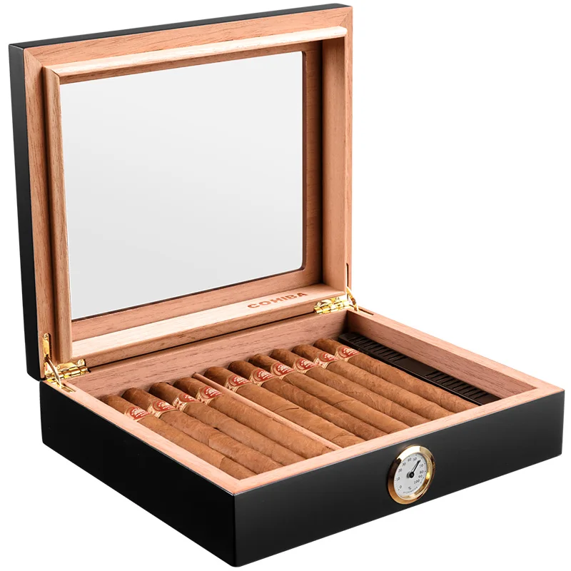 Portable Spain Cedar Cigar Case Wood Travel Cigar Humidor Set with ...