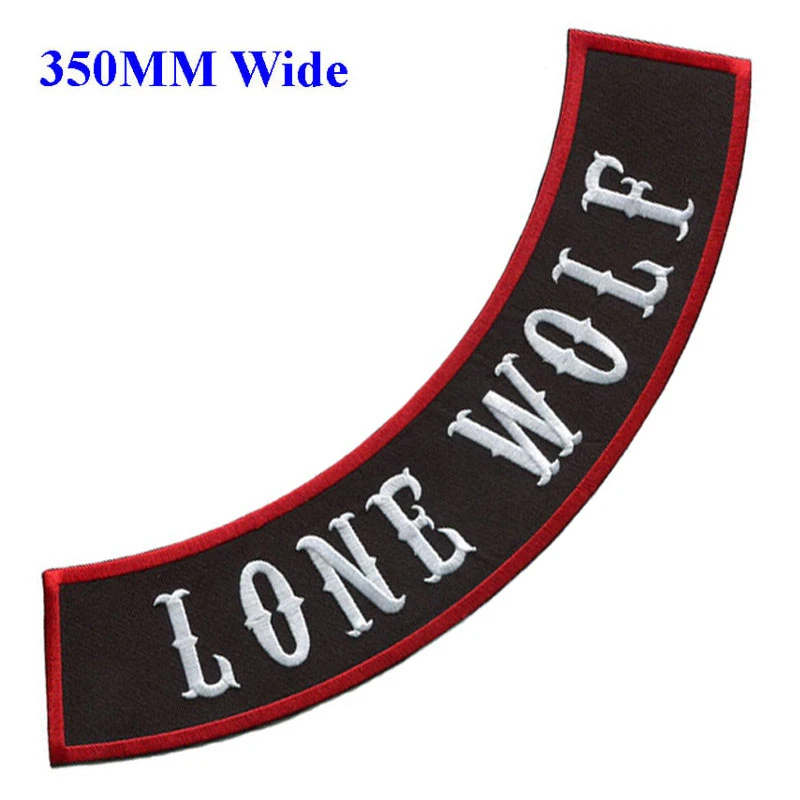350MM wide rocker of LONE WOLF patch for full back embroidery patch/bordado flores/sewing gifts ...