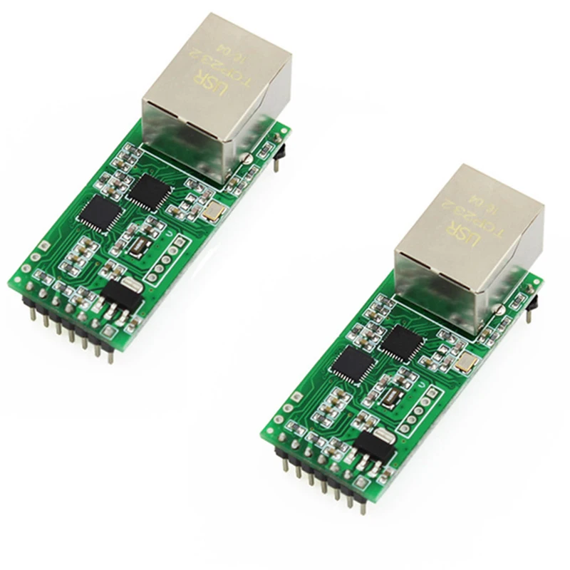 2pcs Usr Tcp232 T2 Rs232 Serial To Ethernet Module Tcp Ip Udp Network Converter Module Uart Ttl