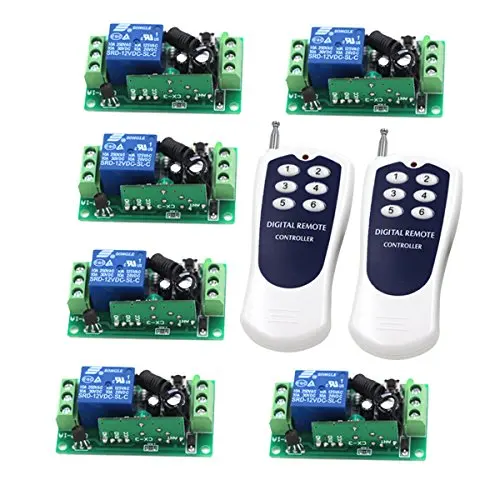 DC 12V 1CH 10A learning code remote control switch 6 receiver +2 ...