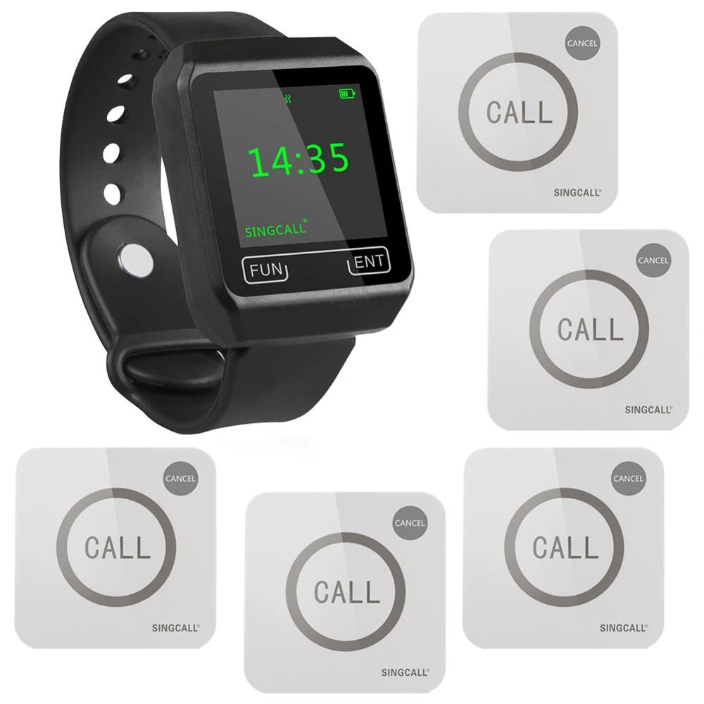 SINGCALL Wireless Service Medical Call System, Wireless Pager, 1 Watch ...