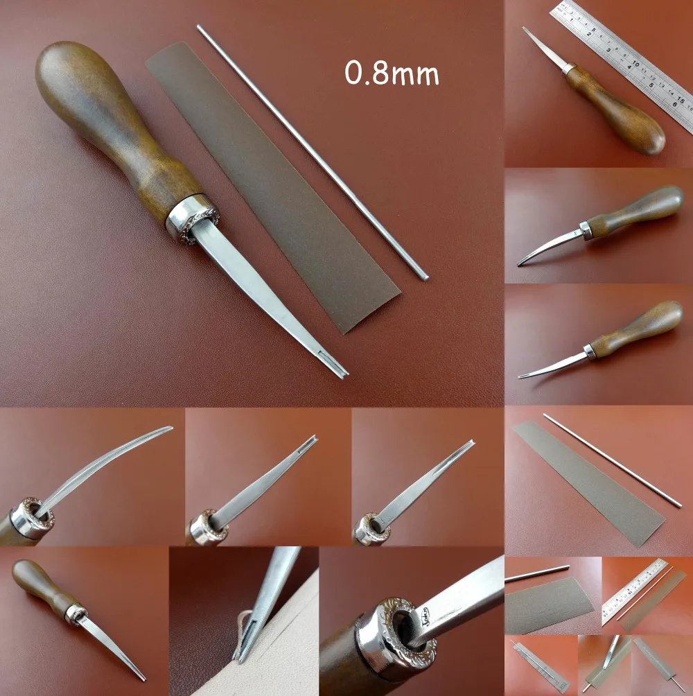 1pc 0.8mm Leather Craft Stainless Steel Leather Edge Beveler Skiving ...