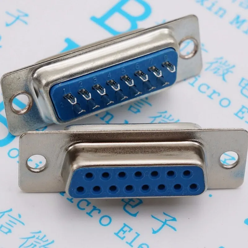 Db15 Female Serial Port Socket Wire Type 15-pin Plug Connector Double ...
