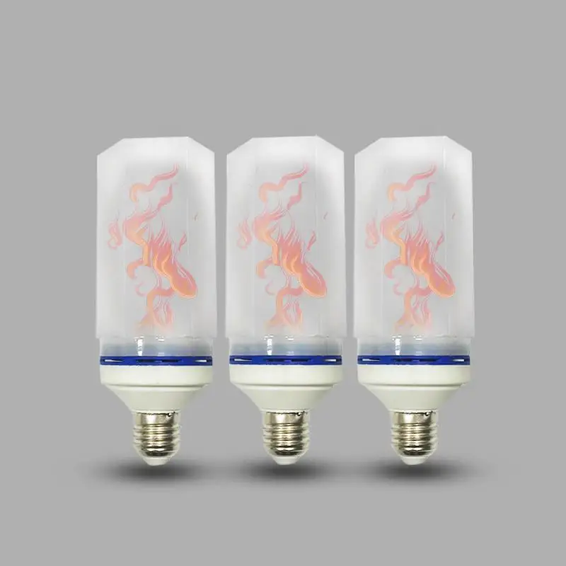 Hexagon Flame Effect LED Corn light Bulb Lamp AC85 265V E27 Simulation ...