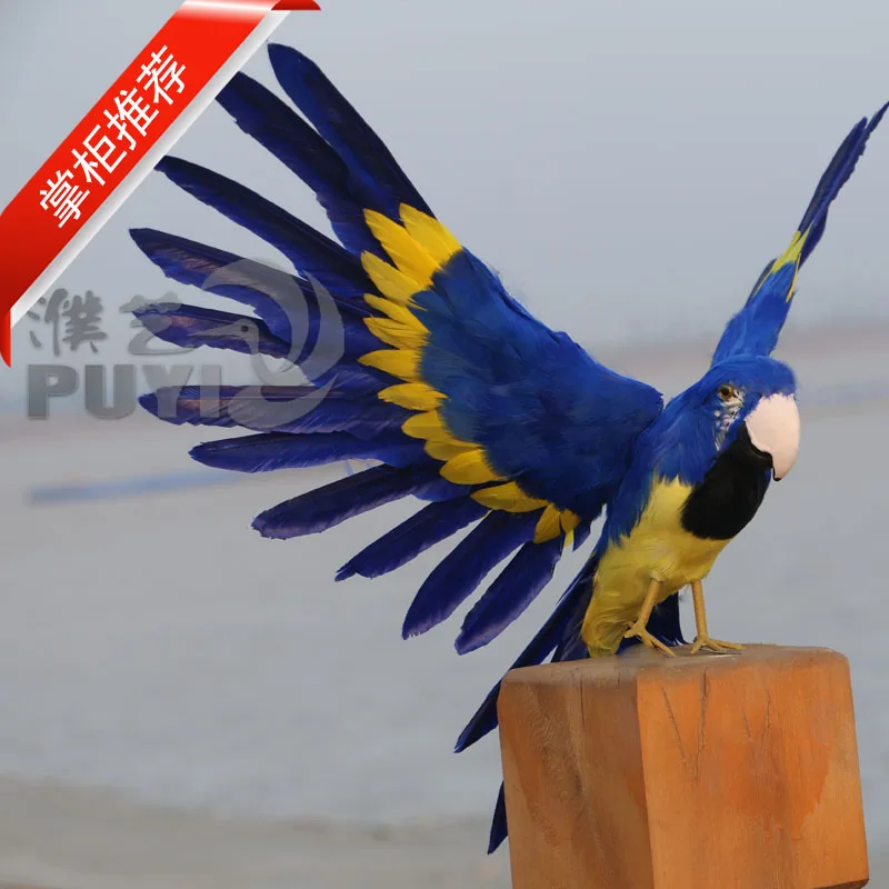 blue-simulation-parrot-toy-plastic-furs-new-wings-bird-model-gift-about ...