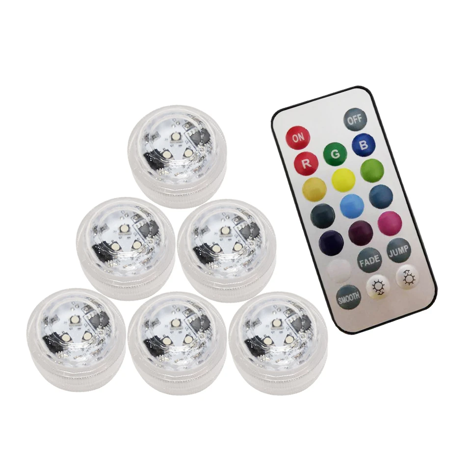 Battery Powered Rgb Submersible Led Light Ip68 Waterproof Underwater ...