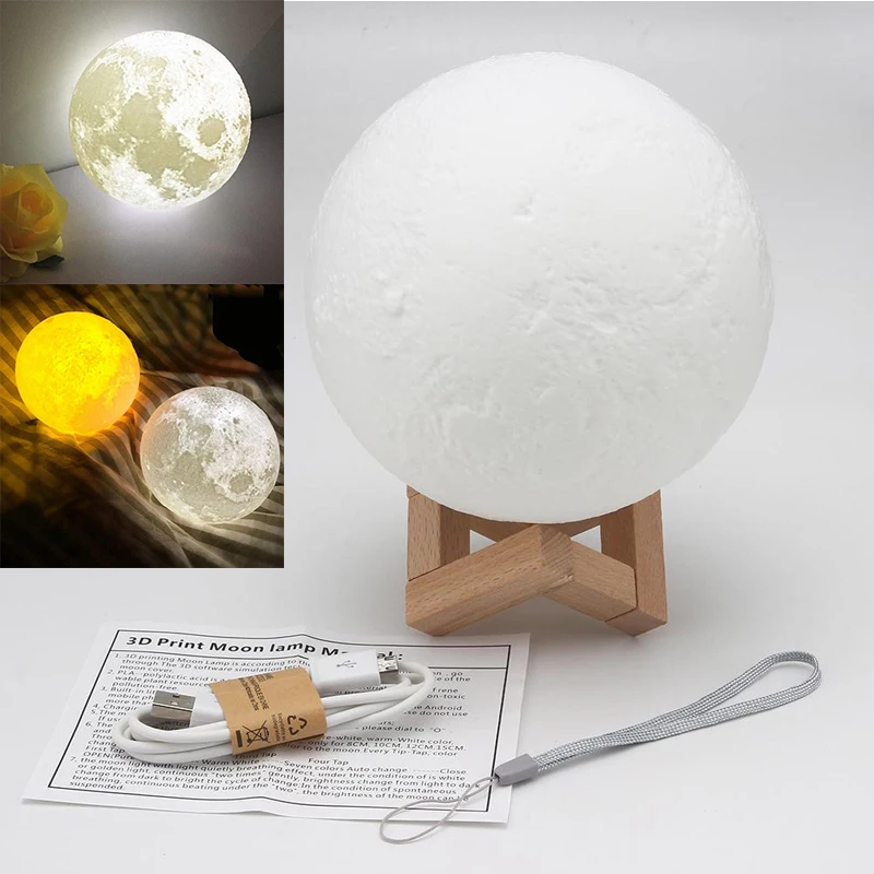Led Usb Magical Moon Night Light Lamp Table Desk Moonlight Birthday ...
