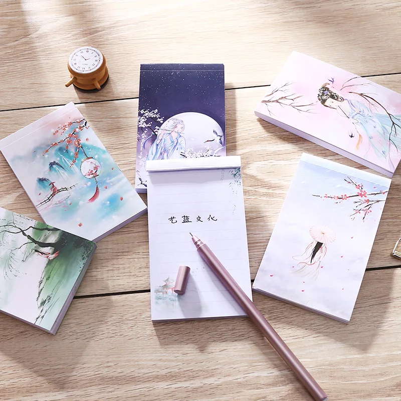 Chinese style ancient memo pads sticky note can torn off notepad mini ...