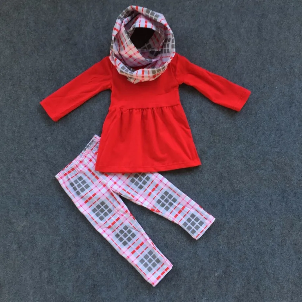 2016 Valentine's day full stock 3 pieces scarf red top kids OUTFITS ...