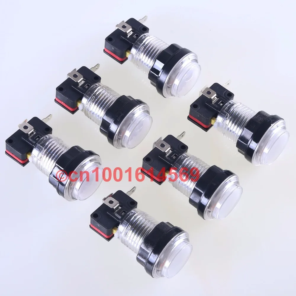 Reyann New 6pcs/lot 30mm 5V Arcade LED illuminate Bulbs Button For PC ...