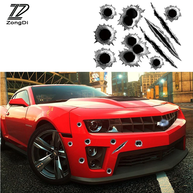 Zd 3d Cool Bullet Hole Car Stickers Accessories For Mercedes Benz Cla ...