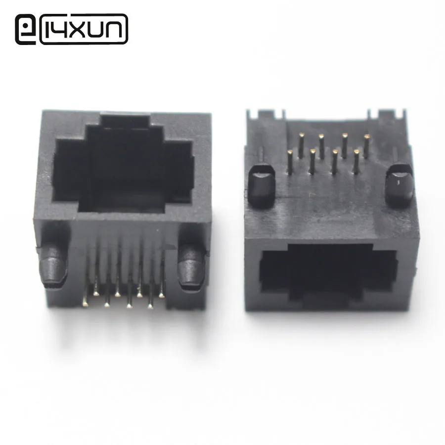 5pcs Rj45 Network Jack Connectors 8pin 90 Degrees Plastic Socket 56 ...