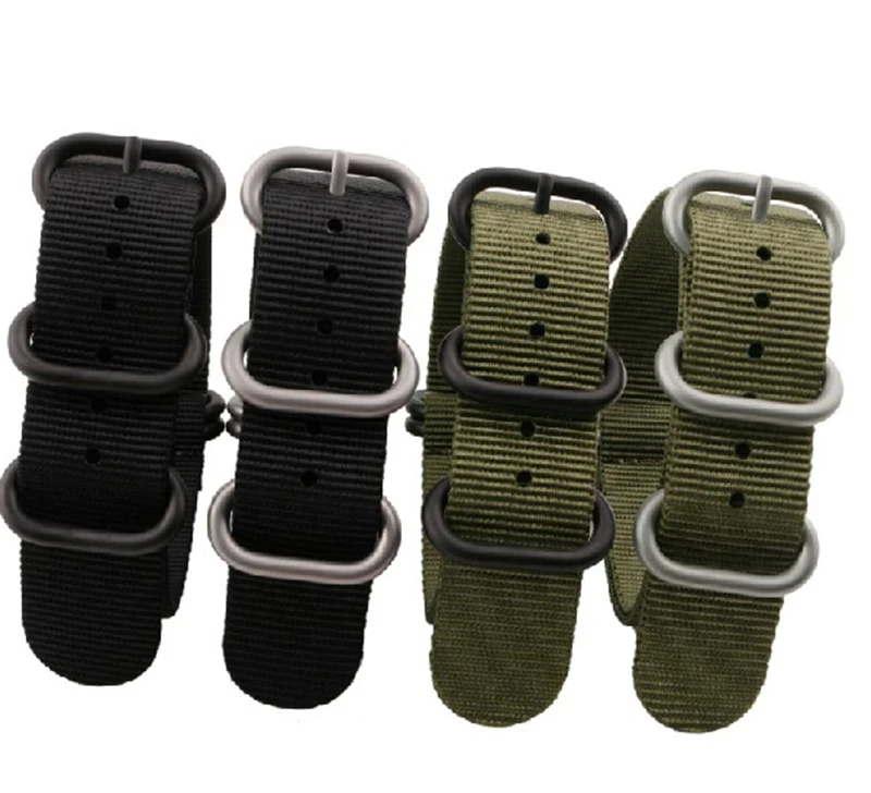 durable 18/20/21/22/23/24/26mm for Nato ZULU Black Military Watch Strap ...