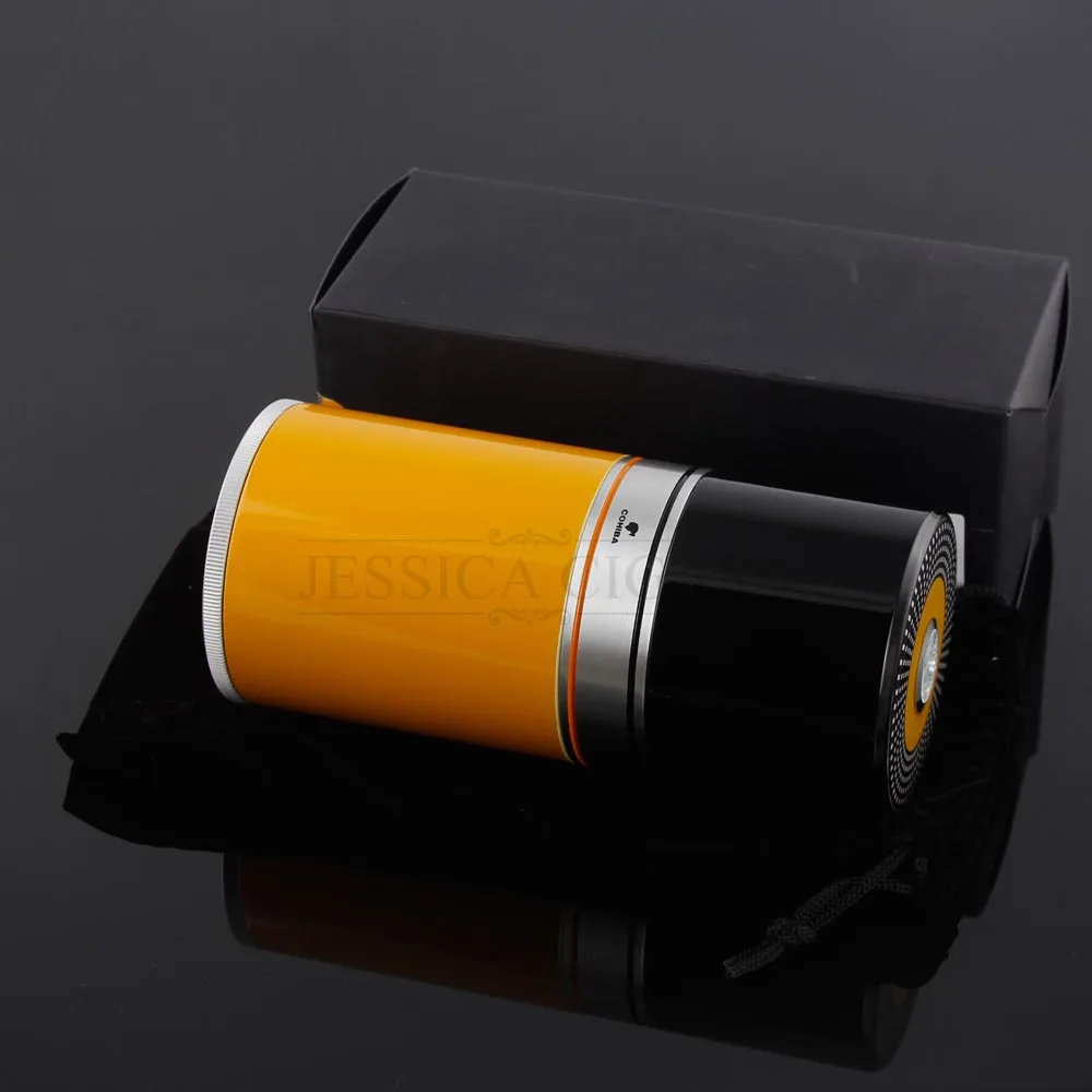 Travel Cigar Humidor Metal Jar with Built-in Hygrometer Humidifier ...