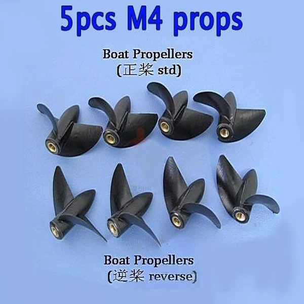 5PCS/lot RC Boat M4 Shaft Propellers Semi submerged 2 blades Positive ...