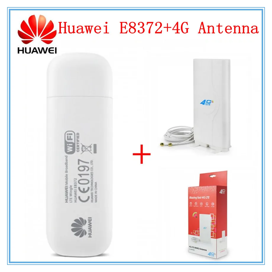 Unlocked Huawei E8372 + 4G antenna LTE USB Wingle LTE Universal 4G USB WiFi Modem car wifi ...