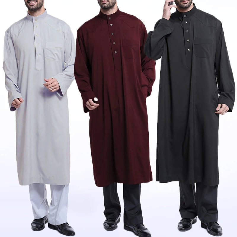 Incerun Mens Muslim Saudi Arabic Thobe Kaftan Dress Robe - AliExpress