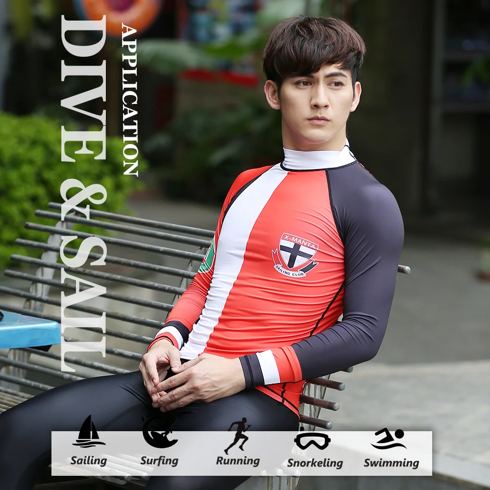 DIVE&SAIL men rash guard Surfing Diving Suits Swimwear Long Sleeve suit ...