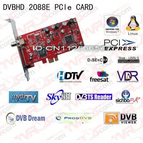Free shippping,New DVB HD 2088E PCI E card,DVB S2/DVB S TV card ...