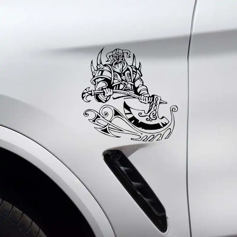 YJZT 16.1*16.9CM Firece Strong Powerful Viking Warrior Car Sticker ...