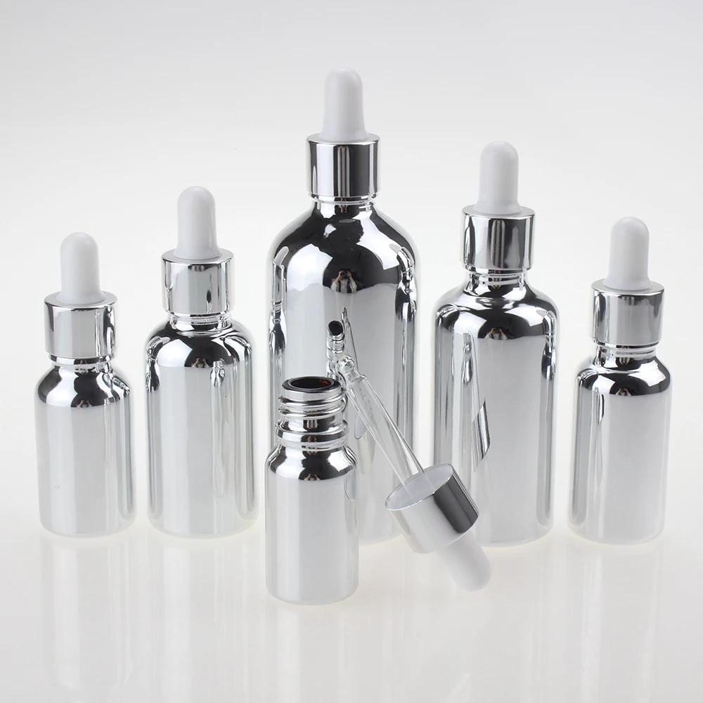 Luxury 15ml Glass Essential Oil Bottles Aluminum Silver And Gold