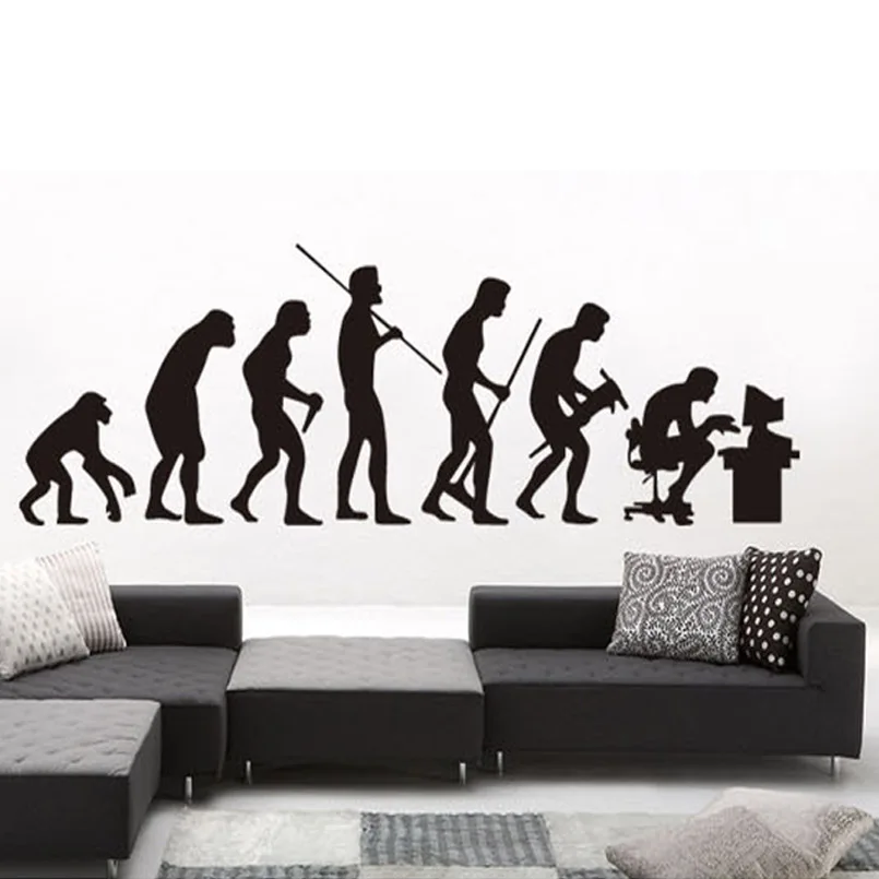 Human Evolution Wall Sticker Removable DIY Bedroom Living Room ...